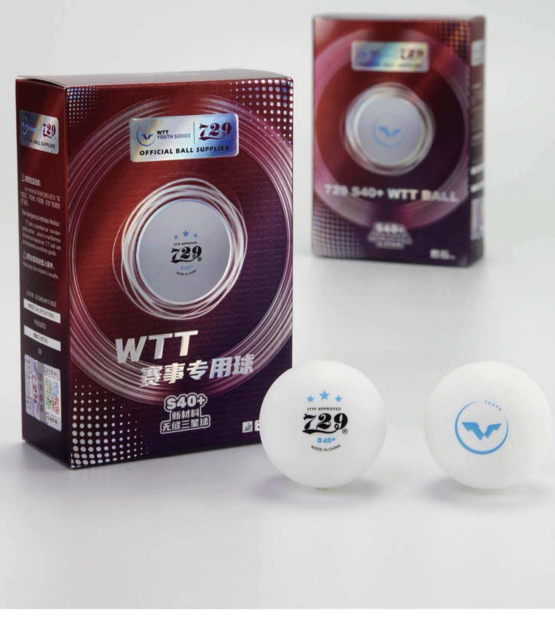 729 S40+ WTT Ball-Table Tennis Ball/ Green Paadle — Green Paddle